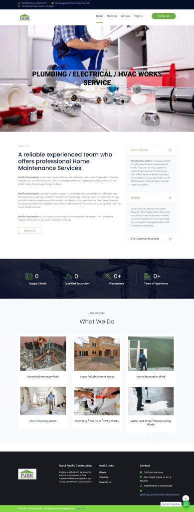 Pacific Construction UAE - Custom Web and Software Development